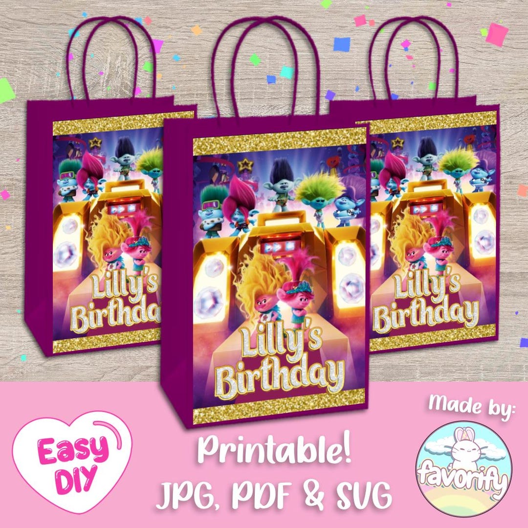 Trolls Gift Bag Labels - Trolls 3 - Band Together - Poppy - Trolls ...