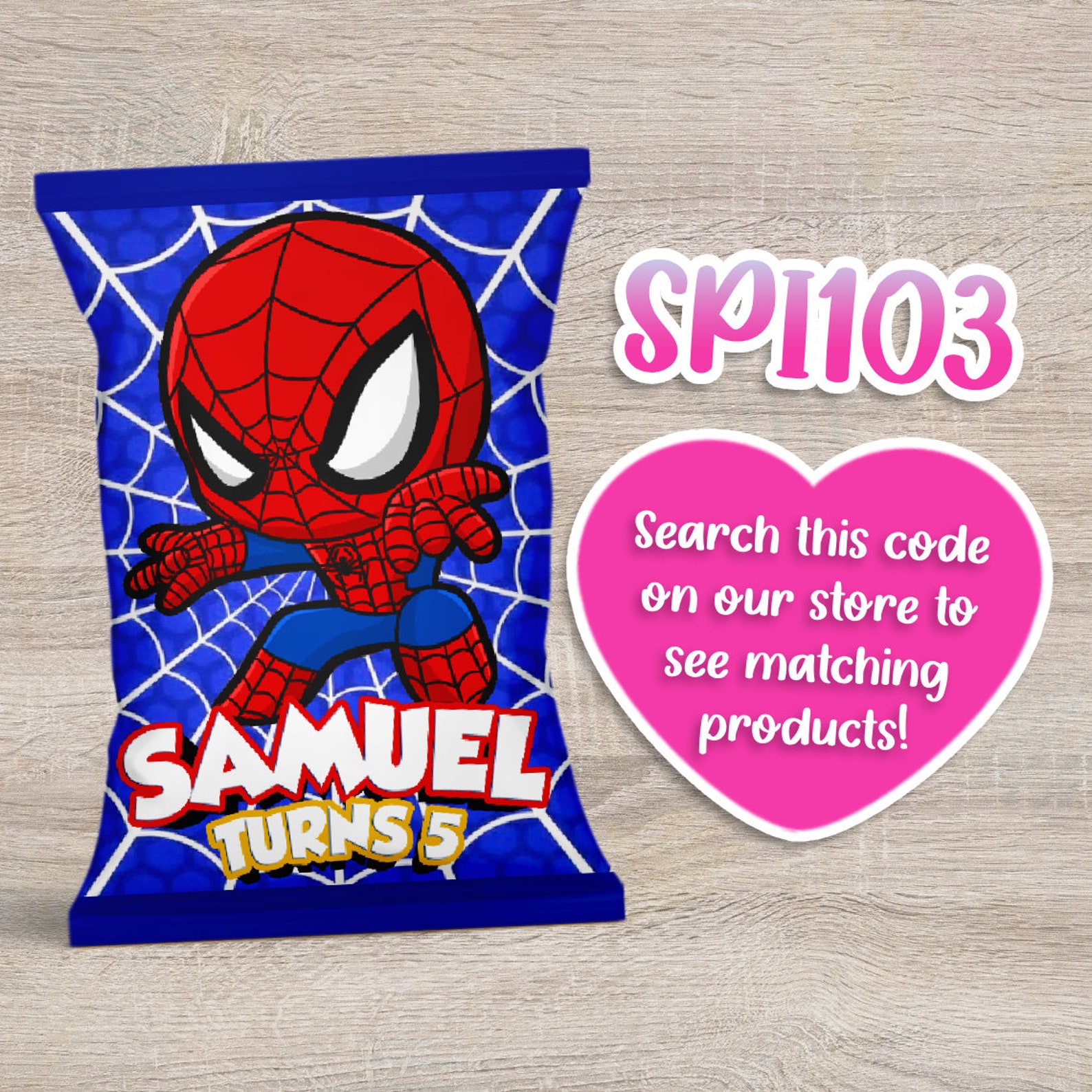 Spiderman Chip Bags Wrapper Spider-man Chibi Baby Spidey Peter Parker ...