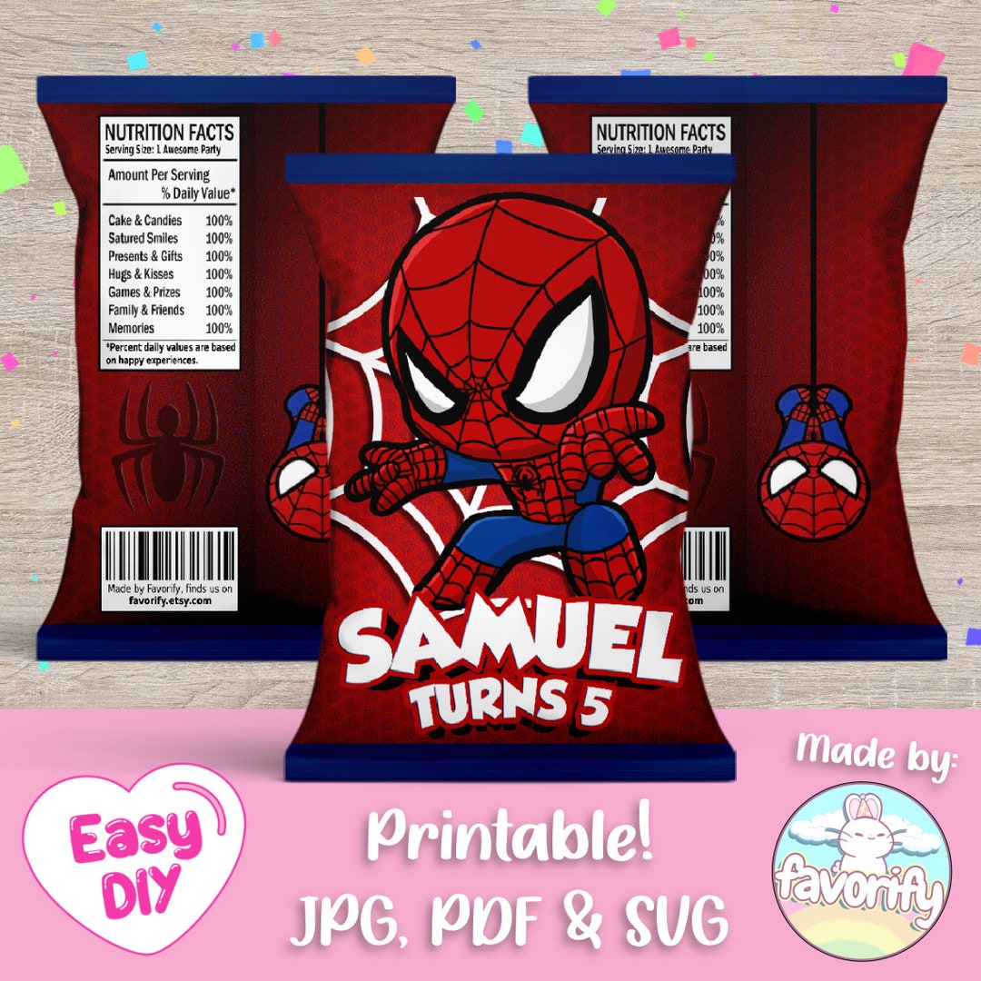 Spiderman Chip Bags Wrapper - Spider-man - Chibi - Baby Spidey - Peter ...