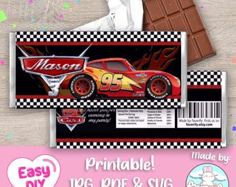 Cars Chip Bags Wrapper - Cars Party - Lightning Mcqueen - Cars Movie ...