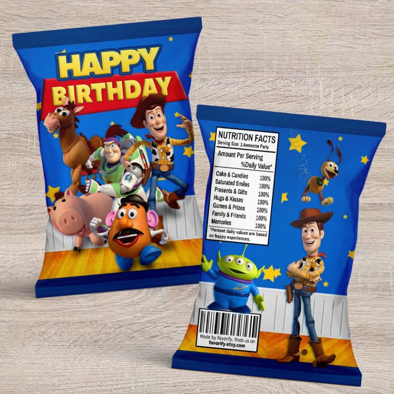 Toy Story Chip Bags Wrapper - Toy Story Labels - Woody - Buzzyear ...