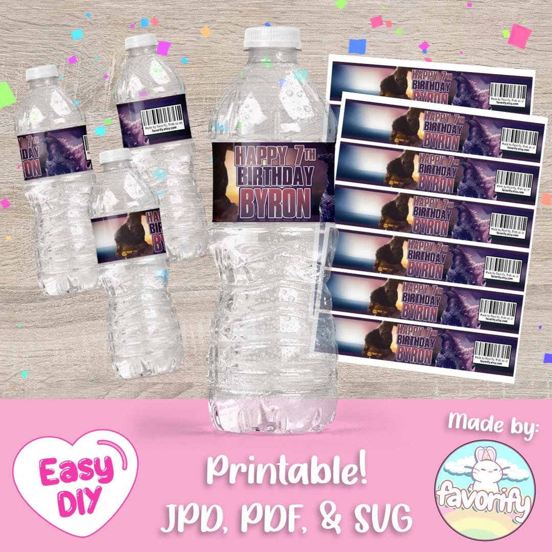 Godzilla X Kong Water Bottle Label - the New Empire - Bottle Wrap ...