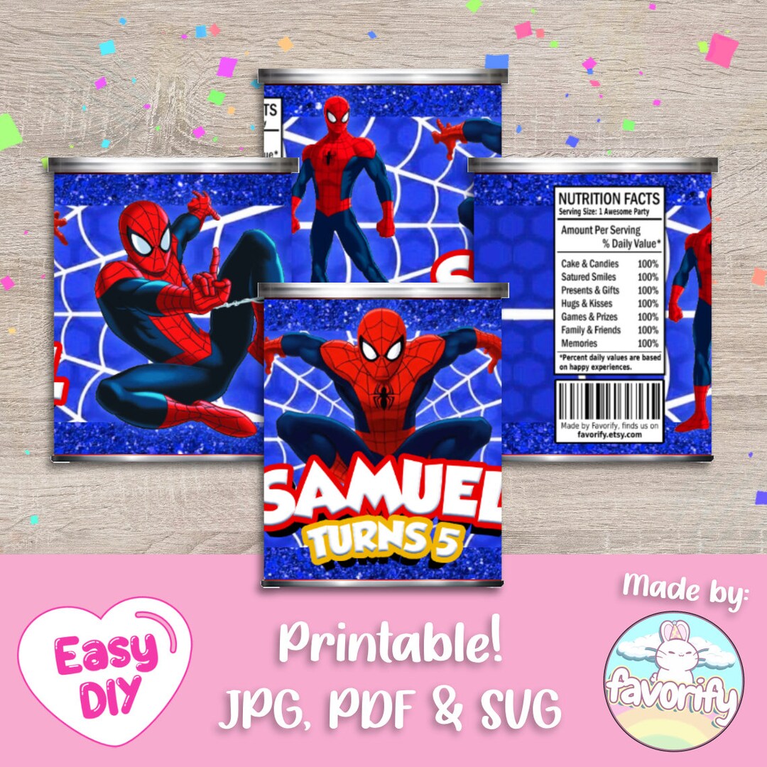Spiderman Pringles Label - Pringles Wrap - Chips Can - Spider-man ...