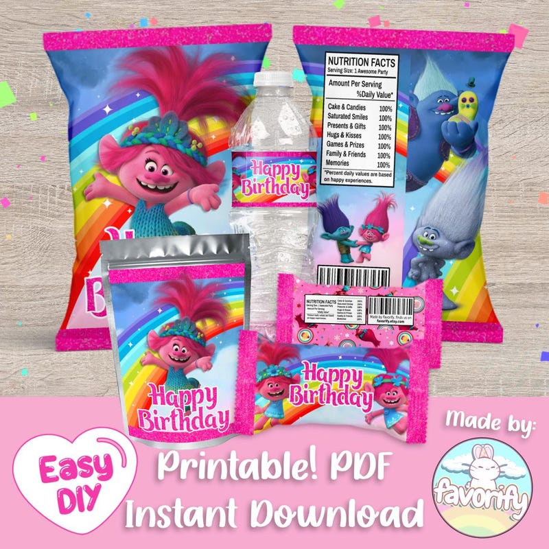 Trolls Chips Bags - Etsy