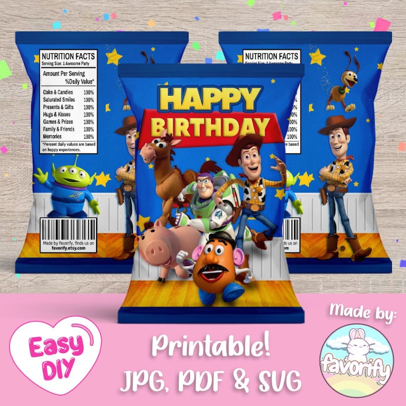 Toy Story Chip Bags Wrapper - Toy Story Labels - Woody - Buzzyear ...