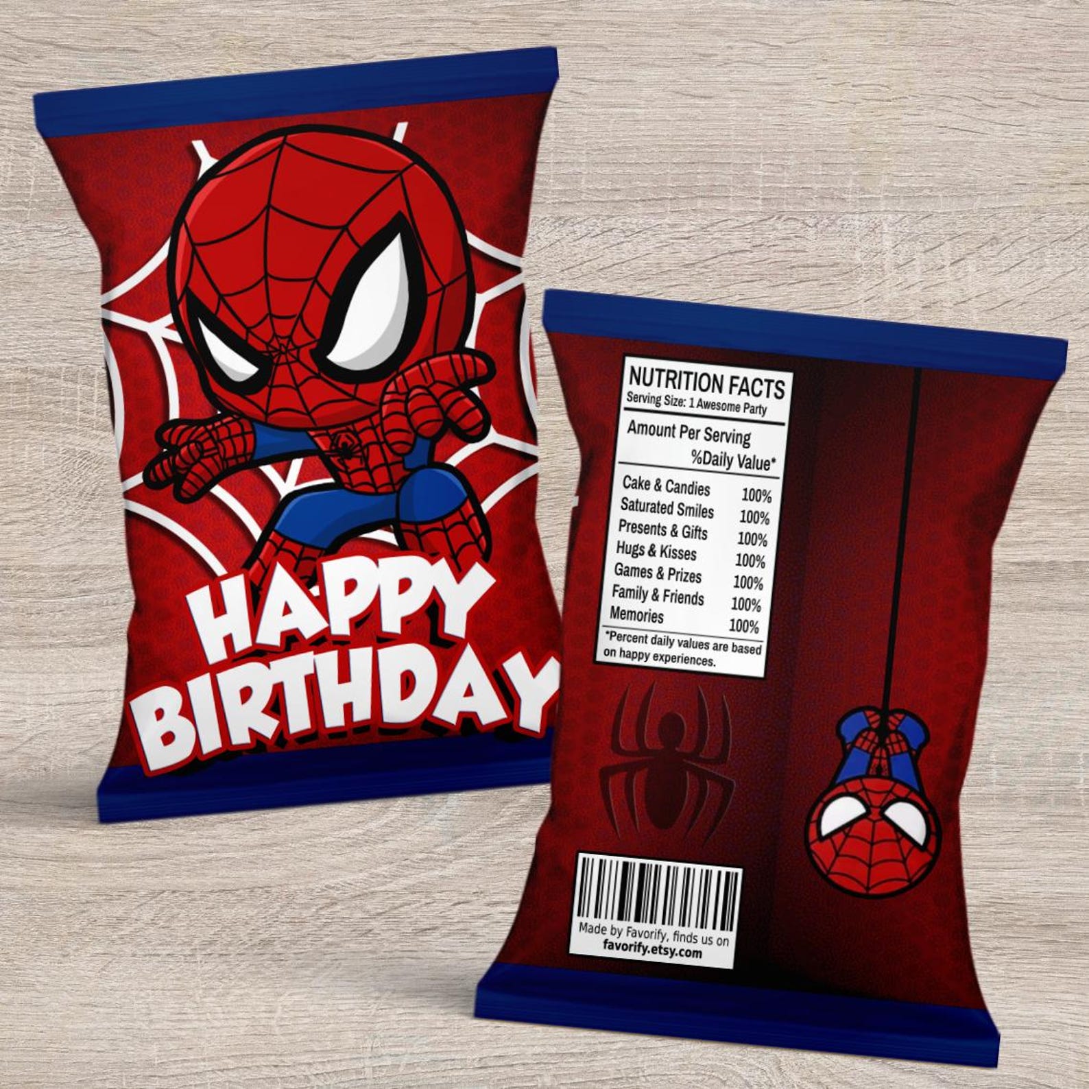 Spiderman Chip Bags Wrapper - Avengers - Spider-man - Peter Parker ...