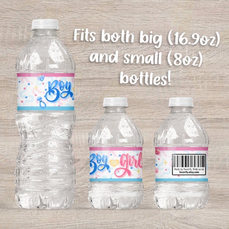 Gender Reveal Water Bottle Label - Bottle Wrap - Water Labels - Gender ...