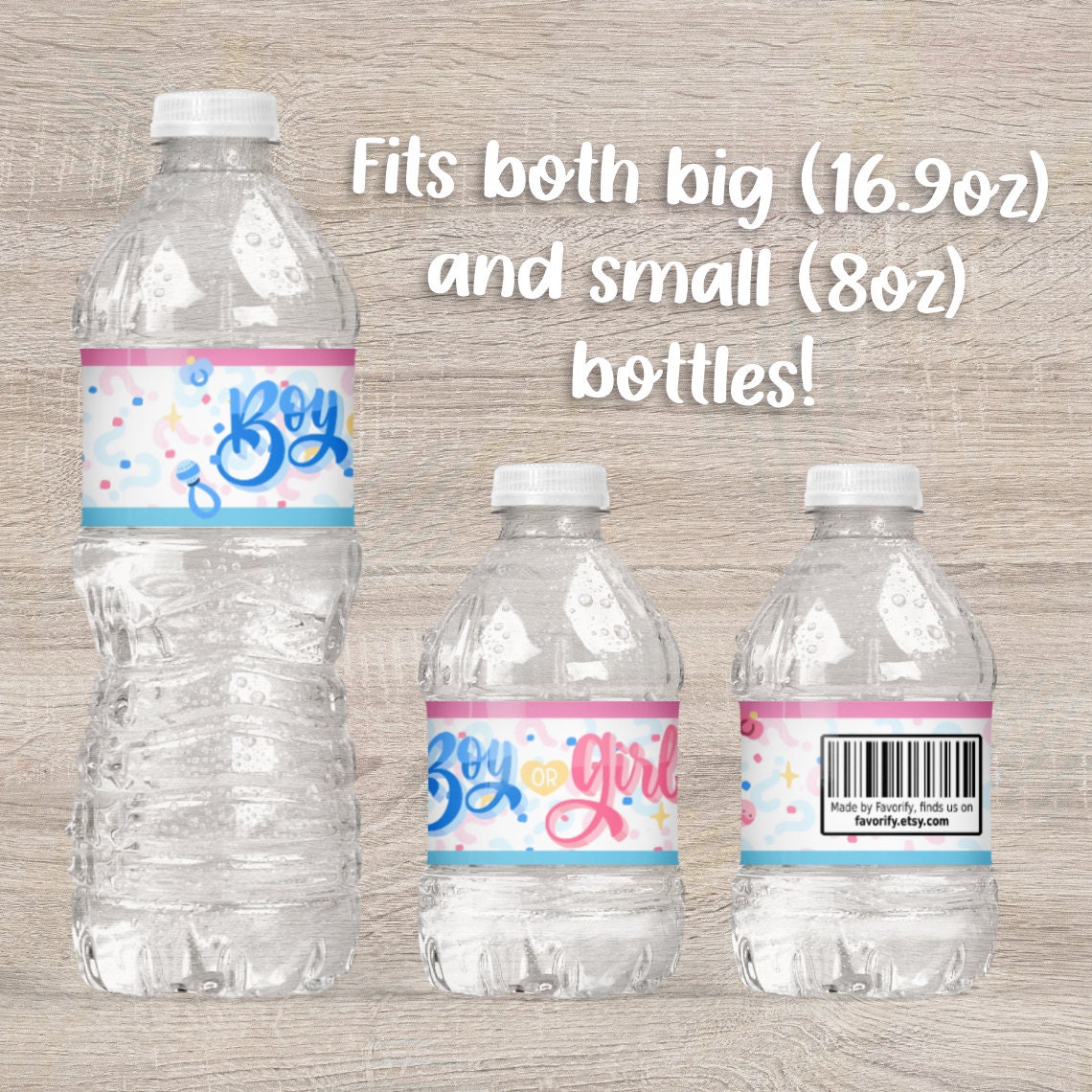 Gender Reveal Water Bottle Label - Bottle Wrap - Water Labels - Gender ...
