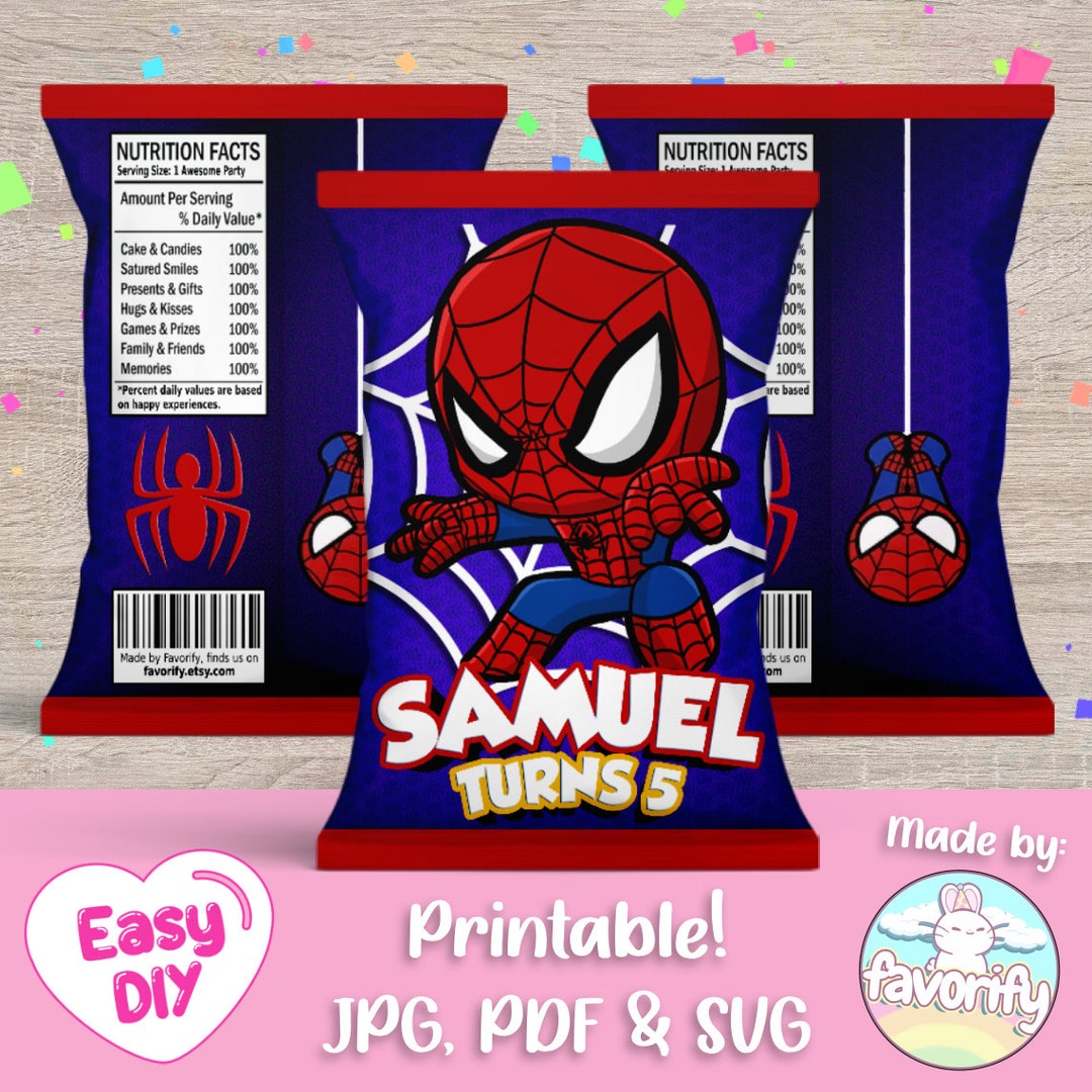 Spiderman Chip Bags Wrapper - Spider-man - Chibi - Baby Spidey - Peter ...