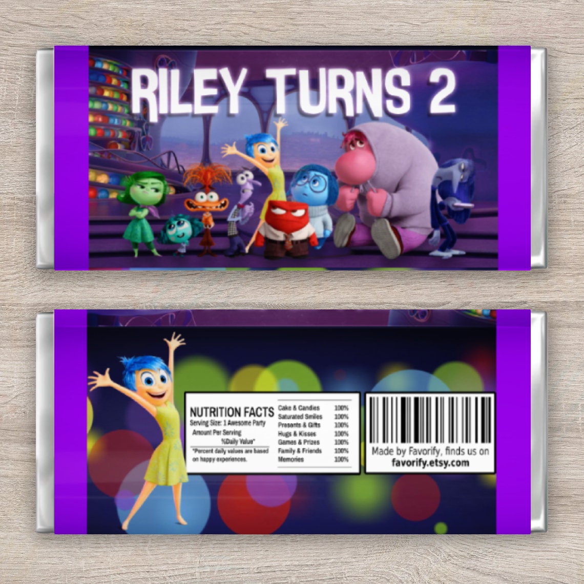 Inside Out Chocolate Bar Wrapper - Intensamente - Inside Out Party ...