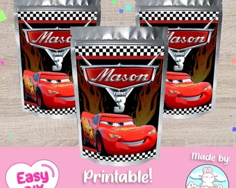 Cars Chip Bags Wrapper - Cars Party - Lightning Mcqueen - Cars Movie ...