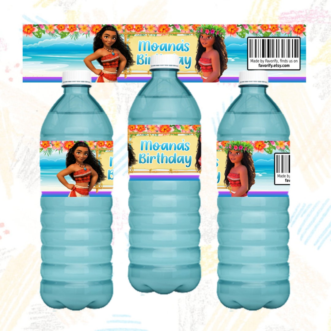 Moana Water Bottle Label Moana Party Baby Moana Favors Bottle Wrapper ...