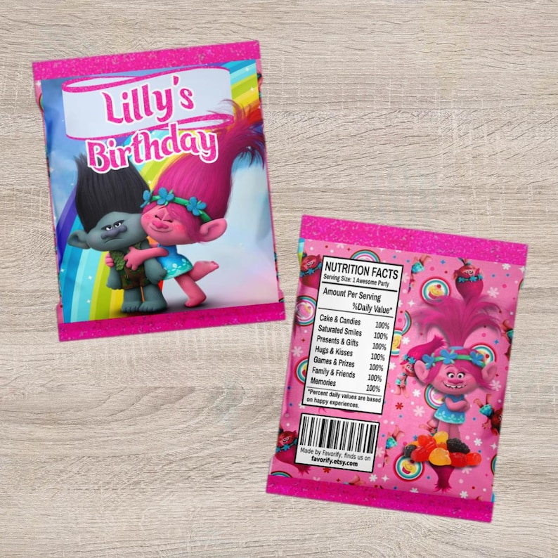 Trolls Fruit Snacks Wrapper - Trolls Party - Poppy - Gummies - Welch's ...