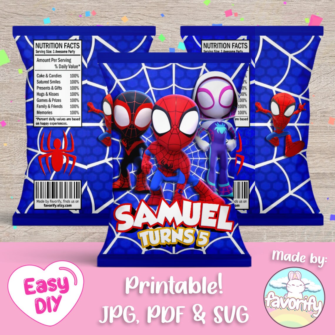 Spiderman Chip Bags Wrapper - Spider-man - Chibi - Baby Spidey - Peter ...
