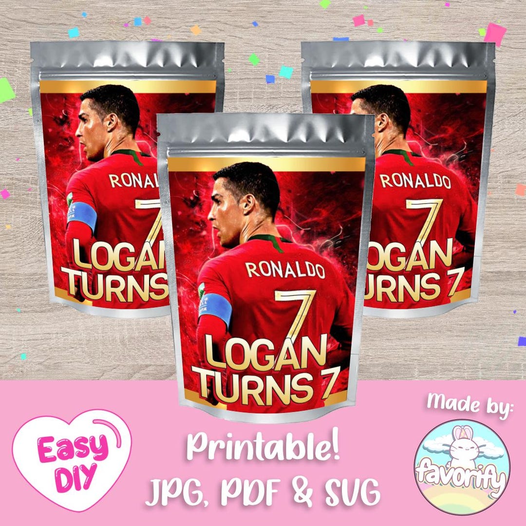 Cristiano Ronaldo Juice Pouch Label - Caprisun - CR7 Party Favors ...