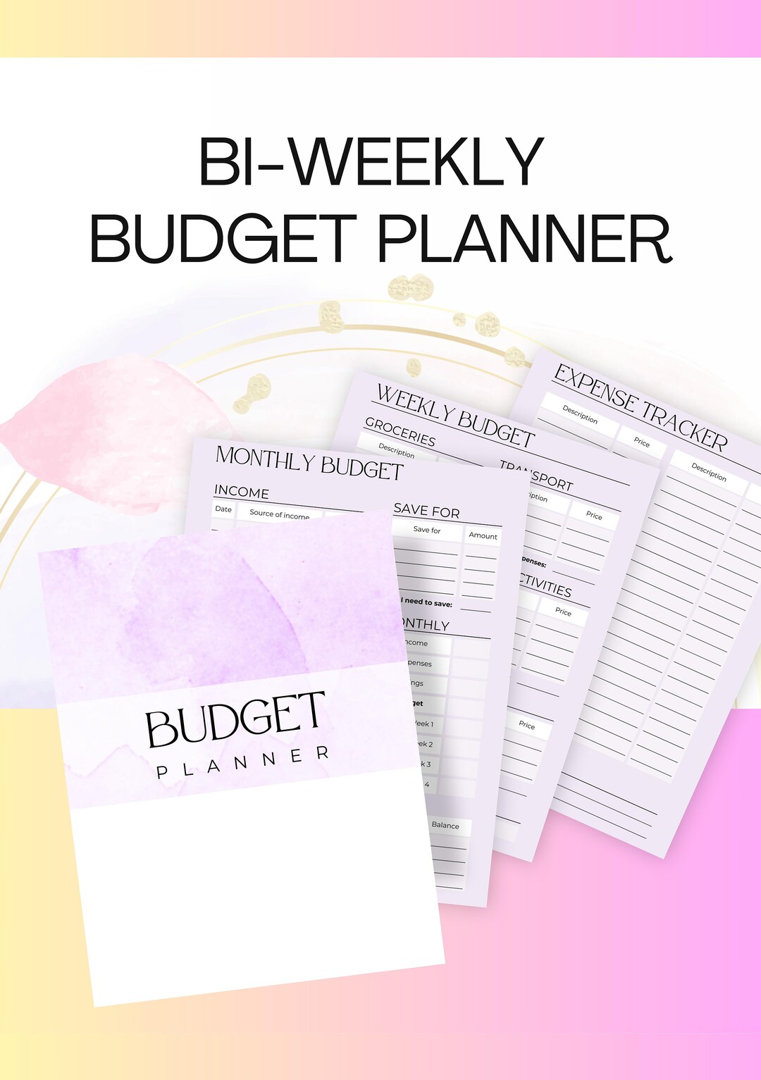 Simple to Use Bi Weekly Budget Planner Monthly and Weekly - Etsy