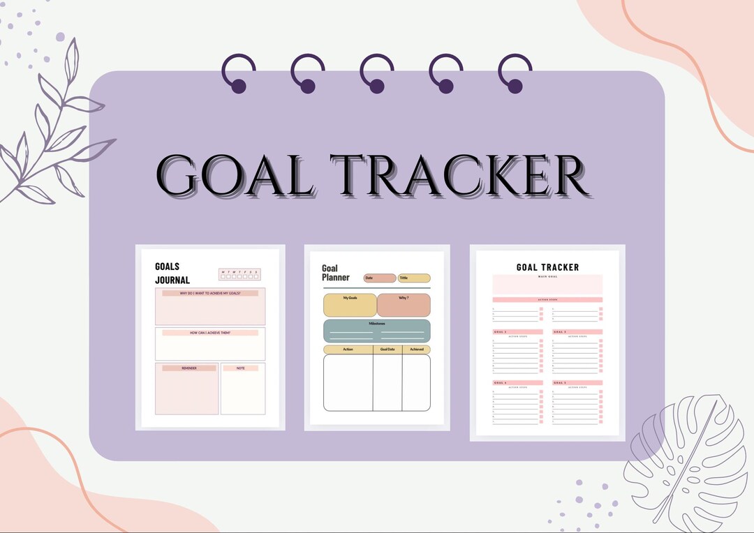 Goal Tracker, Goal Planner, Stay Motivated, Goal Journal, Daily Journal ...