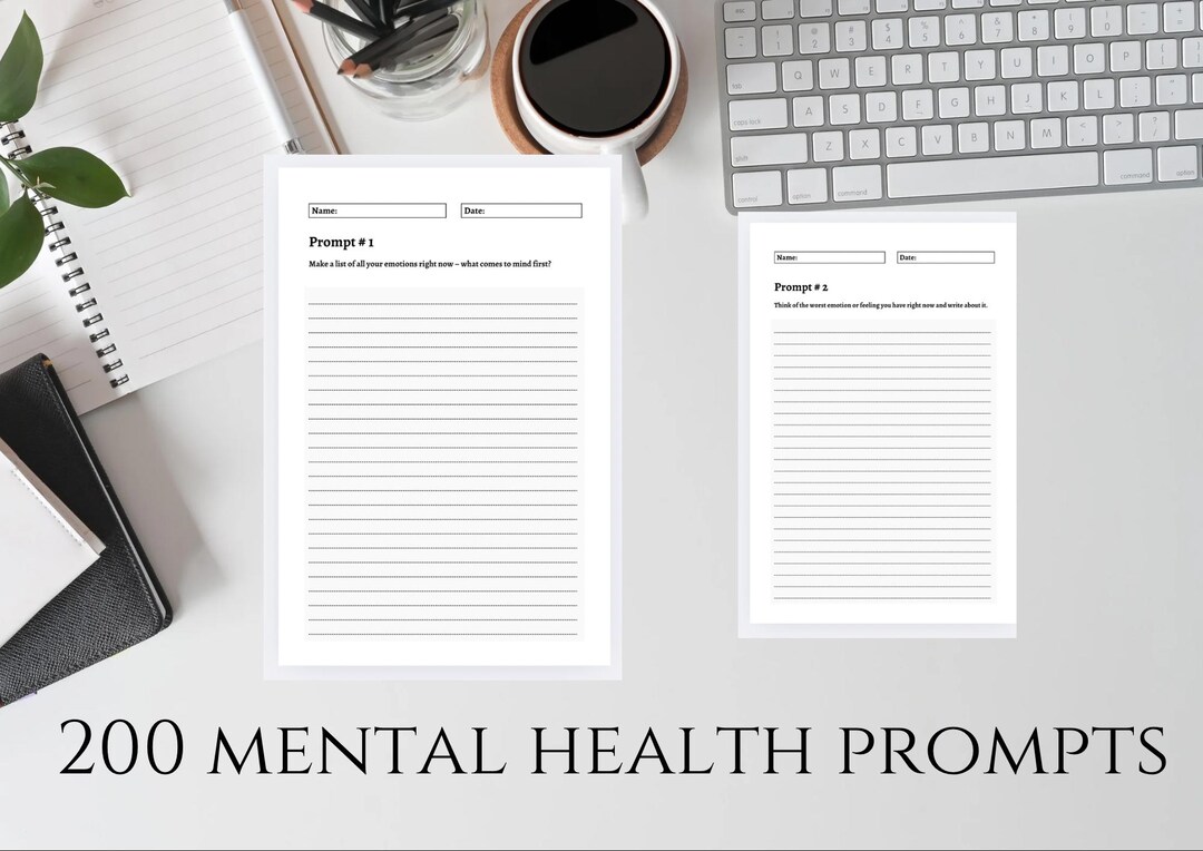 Mental Health Prompts, Mental Health, 200 Prompts, Stress Free - Etsy