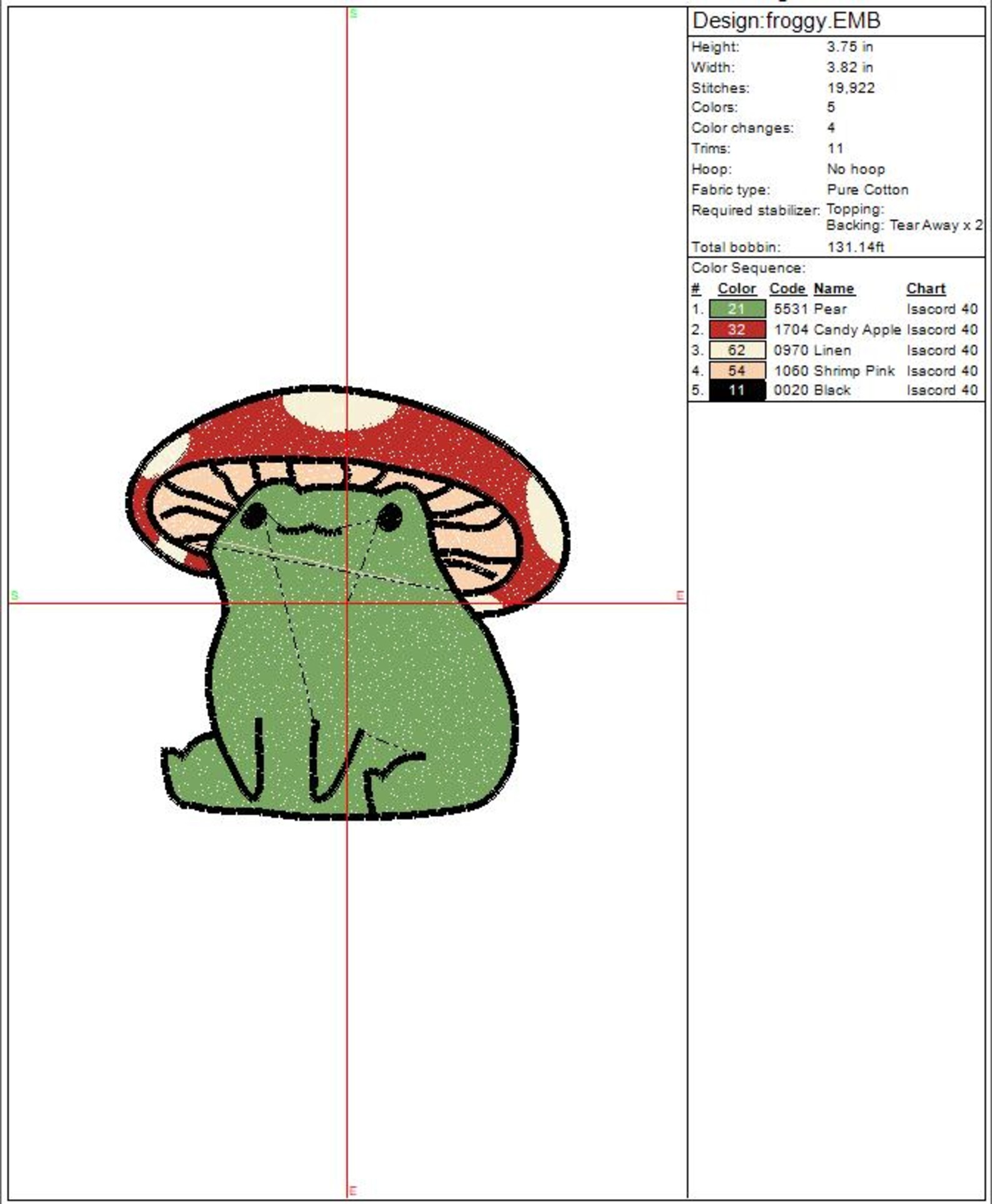 Mushroom Frog Machine Embroidery Design - Frog Embroidery Files - 5 Sizes - Instant Download - Etsy