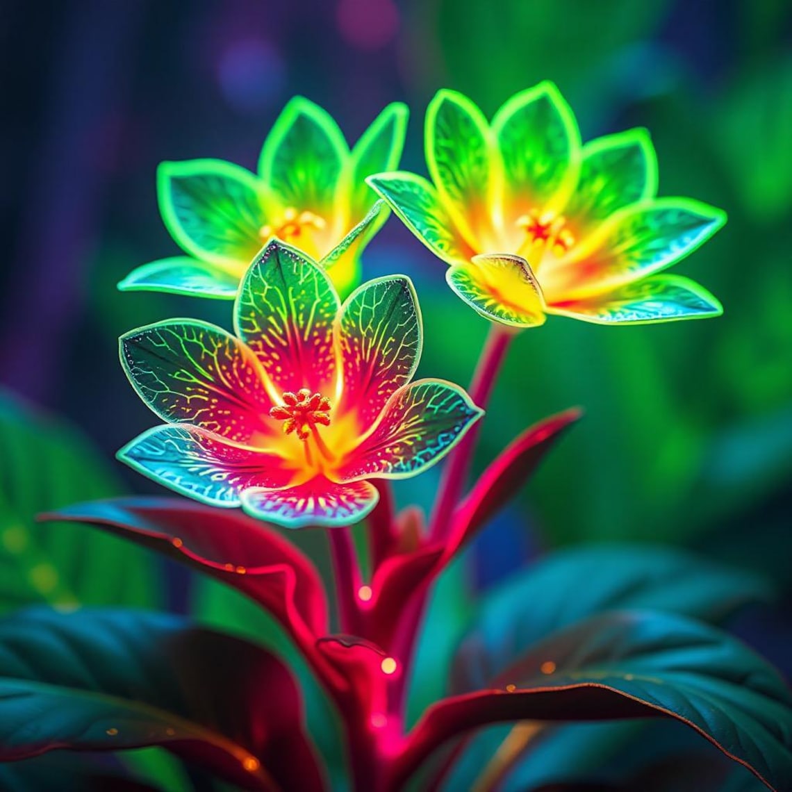 Neon Flowers - Etsy