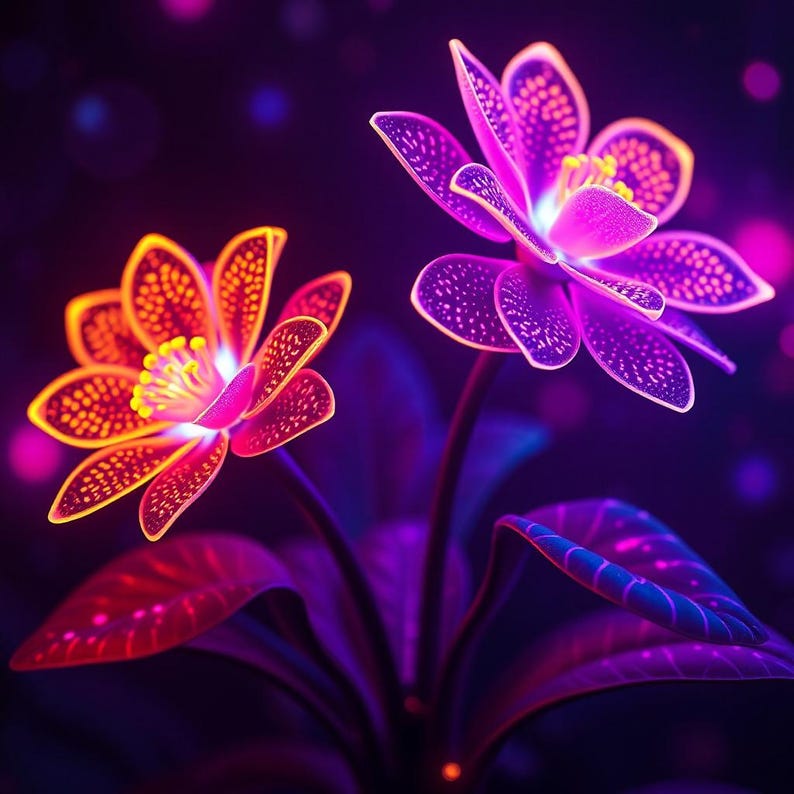 Neon Flowers - Etsy
