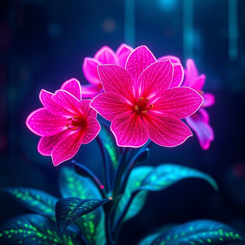 Neon Flowers - Etsy
