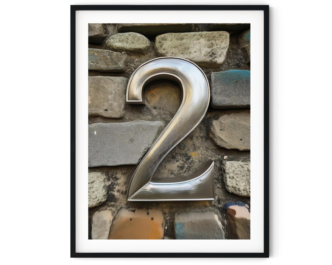 Metal Number Two Art Print Painting Photo Instant Digital Download ...