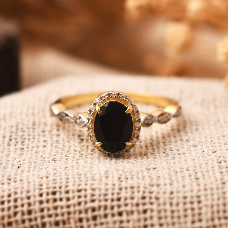 Solid Black Diamond Rings - Etsy