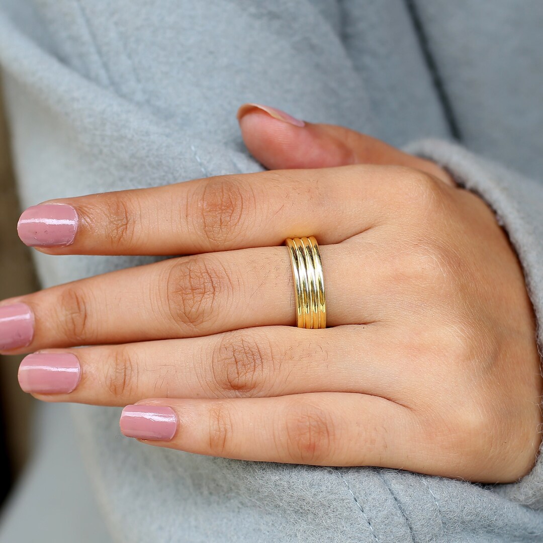 Thick Band Ring - Cigar Band Minimalist Ring Modern Jewelry Statement ...