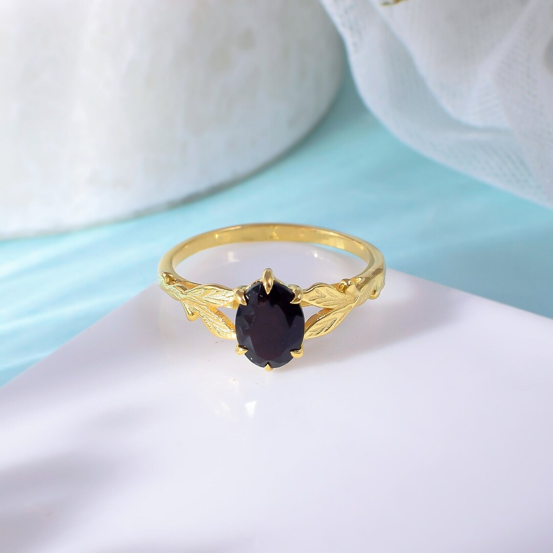 Natural Black Onyx Ring, Cute Sterling Silver Ring, Statement Ring ...