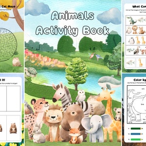 Animals Activity Book, Toddler Busy Book, Quiet Book With Free ...