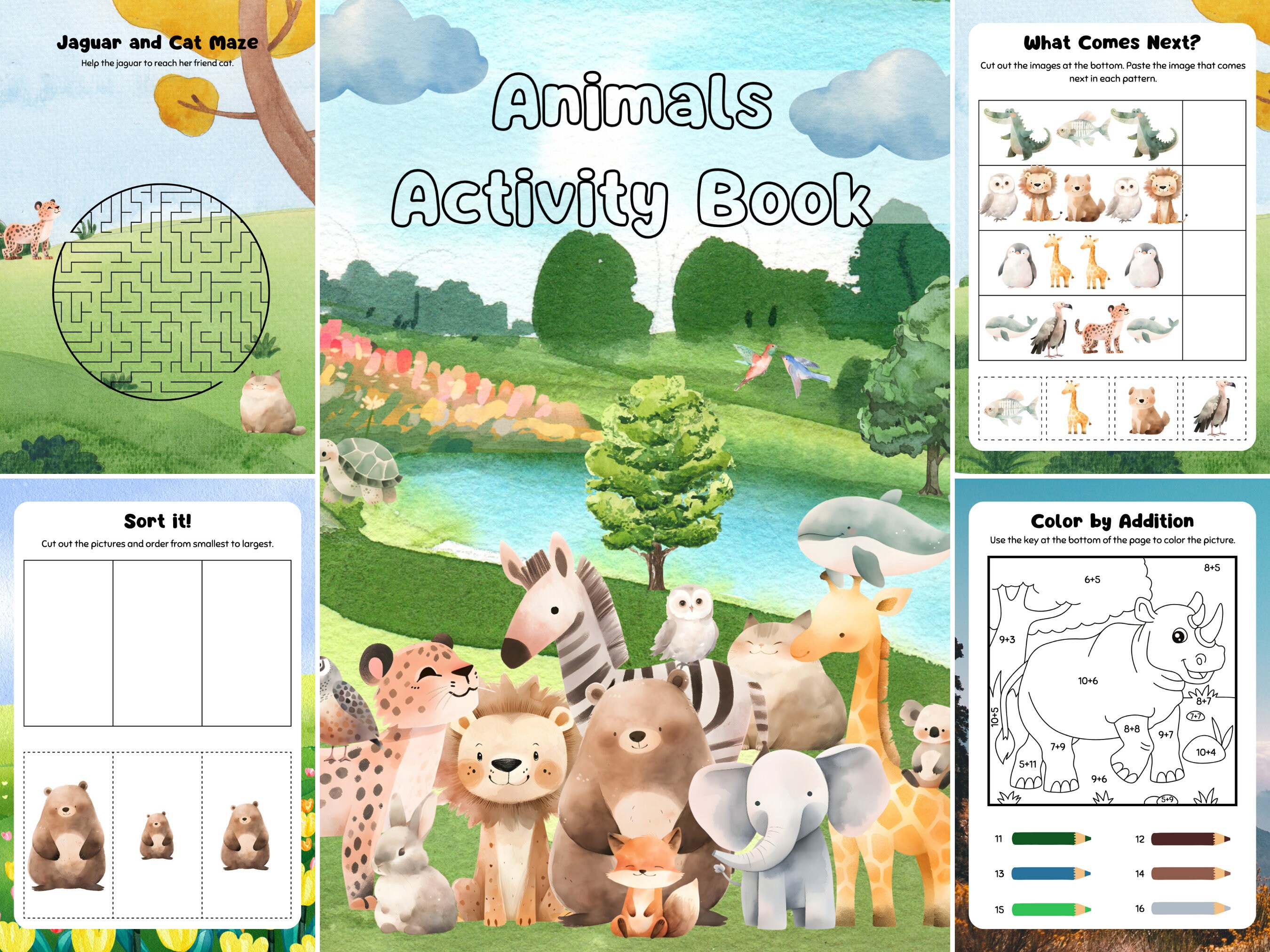 Animals Activity Book, Toddler Busy Book, Quiet Book With Free ...