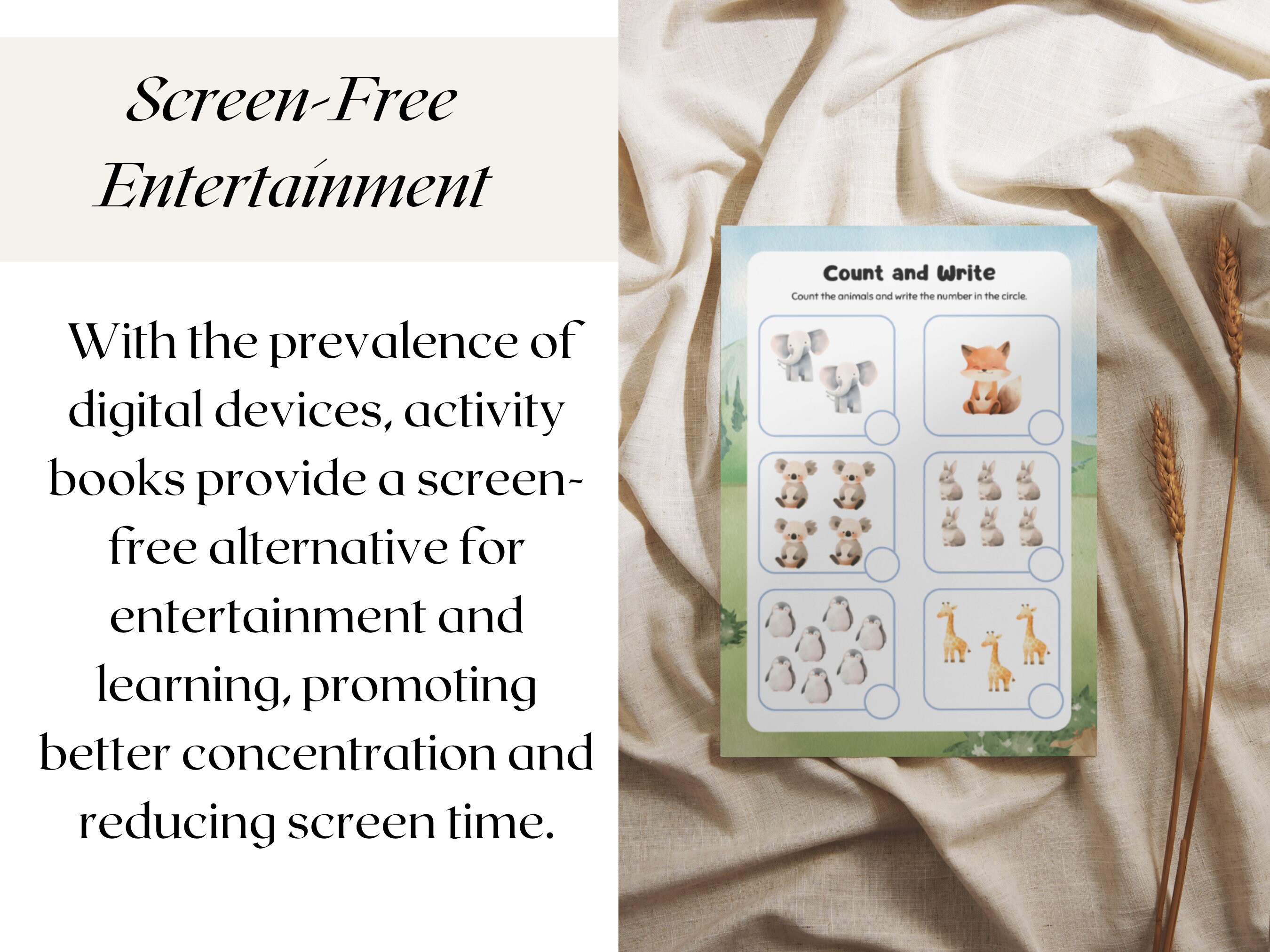 Animals Activity Book, Toddler Busy Book, Quiet Book With Free ...