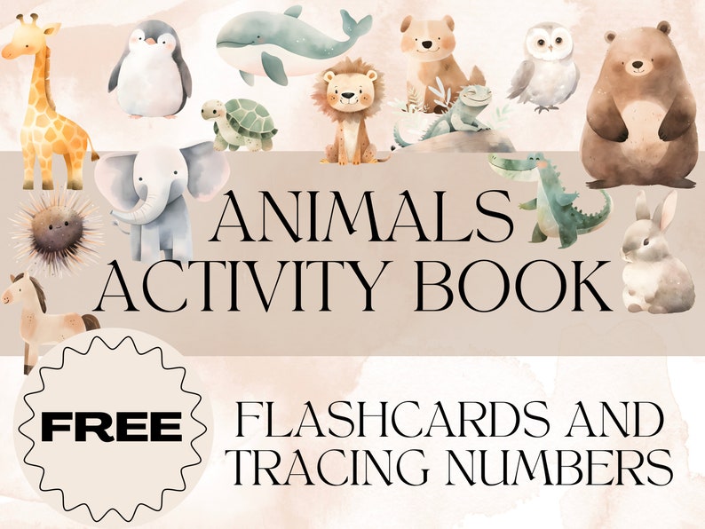Animals Activity Book, Toddler Busy Book, Quiet Book With Free ...