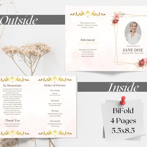 Obituary Template Funeral Cards Invitation Canva Template Editable ...
