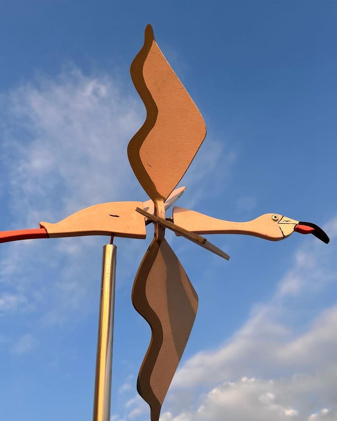 Handcrafted Wooden Seagull Wind Spinner Nautical Garden Decor Rustic ...