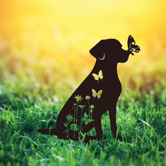 Garden Stake Personalized Metal Dog Puppy Garden Stakes Decor Custom Name Dog Silhouette Yard Art Decor Weather Resistant for Dog Lovers Etsy