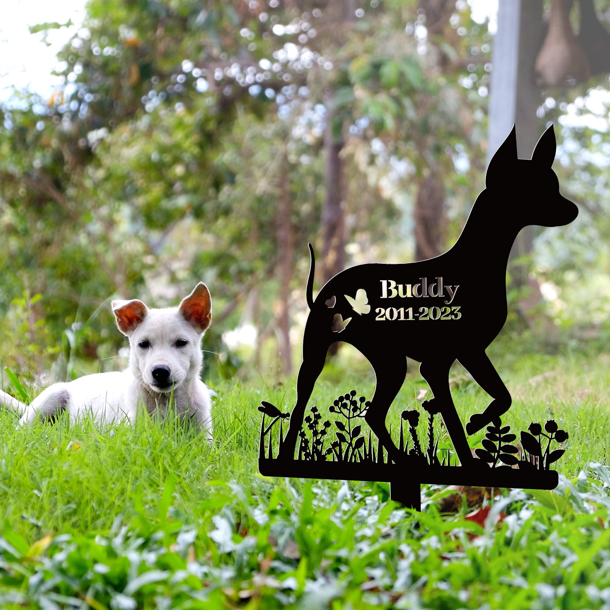 Personalized Pet Metal Memorial Garden Stake, Dog Memorial Sign, Pet ...