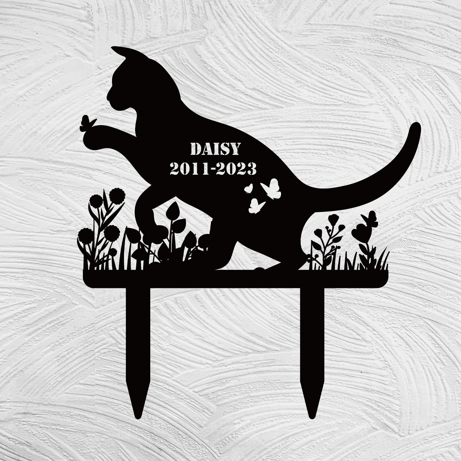 Personalized Cat Yard Stake, Metal Cat Garden Stakes Decor, Custom Cat ...