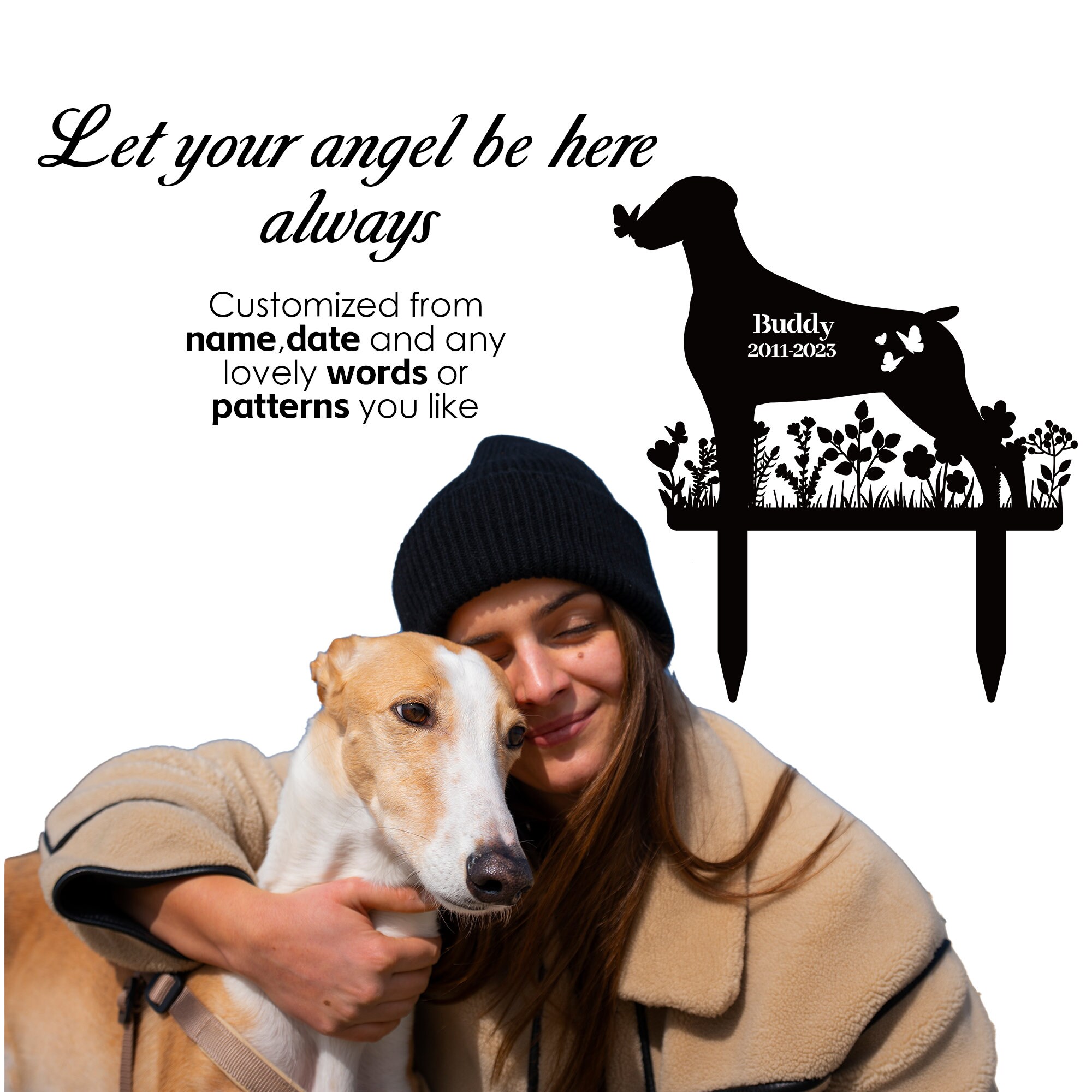 Personalized Pet Metal Memorial Garden Stake, Dog Memorial Sign, Pet ...