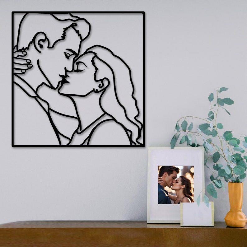 Custom Metal Portrait Family Portrait Drawn Laser Cutting - Etsy