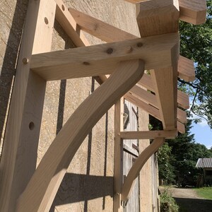 Green Oak Porch Canopy Frame Kit, Made to Order, Single Pitch Flat Roof ...