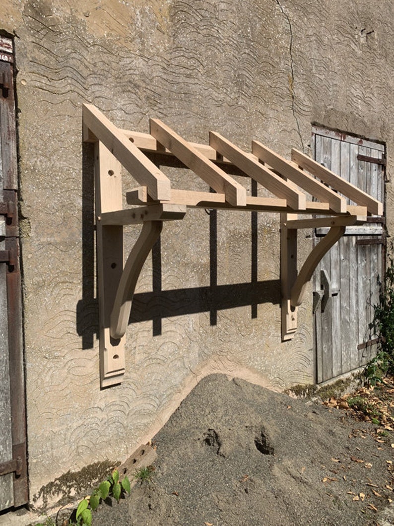 Green Oak Porch Canopy Frame Kit, Made to Order, Single Pitch Flat Roof ...