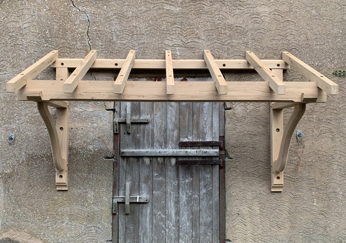 Made to Order.green Oak Porch Canopy, Door Porch Flat Roof Canopy. - Etsy