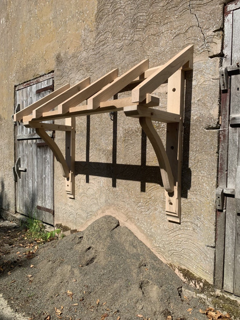 Green Oak Porch Canopy Frame Kit, Made to Order, Single Pitch Flat Roof ...