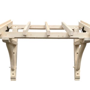 Wooden Pine Flat Roof Porch Canopy Frame Kit to My Green Oak Design ...