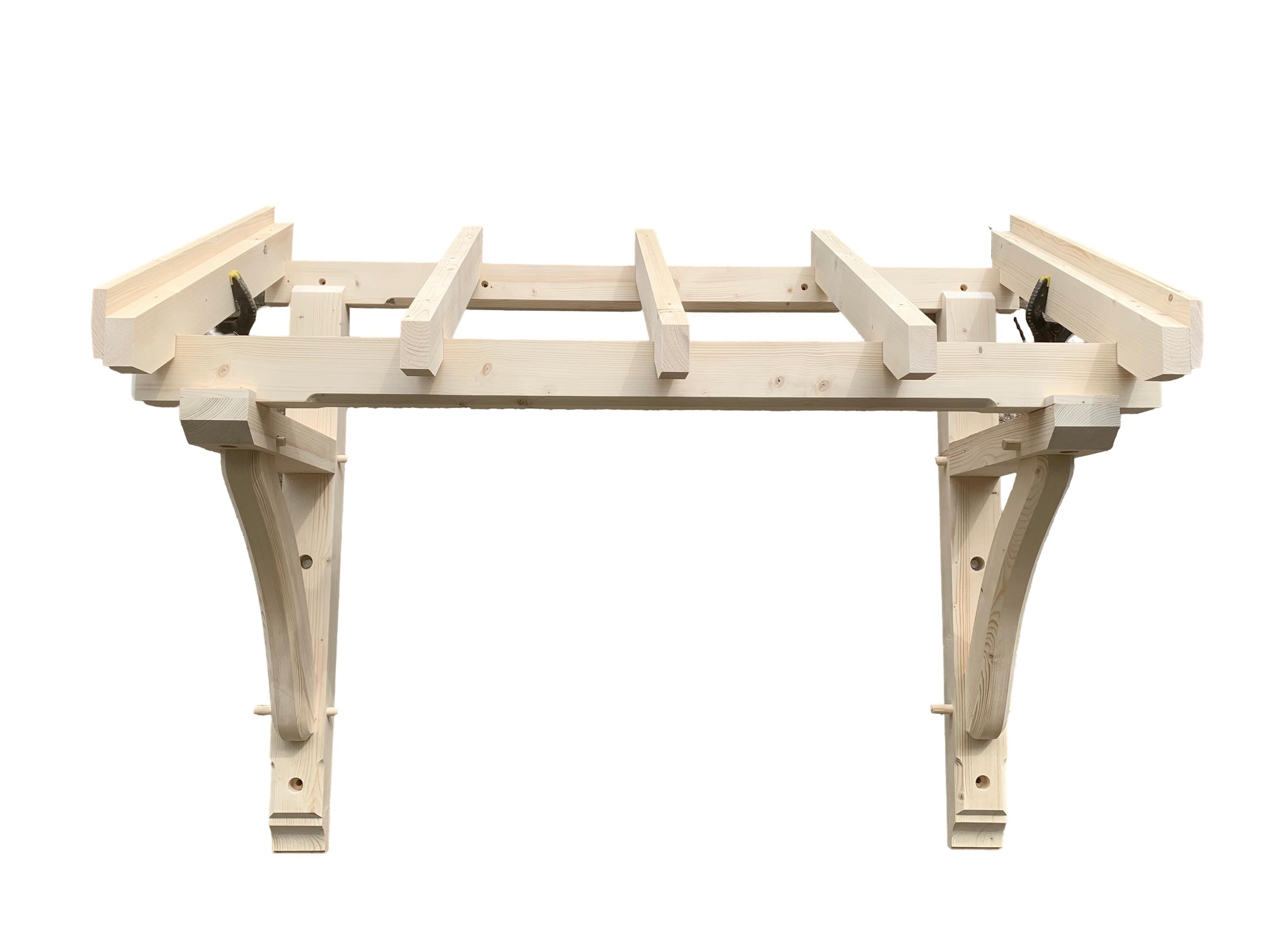 Wooden Pine Flat Roof Porch Canopy Frame Kit to My Green Oak Design ...