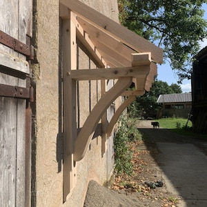 Green Oak Porch Canopy Frame Kit, Made to Order, Single Pitch Flat Roof ...