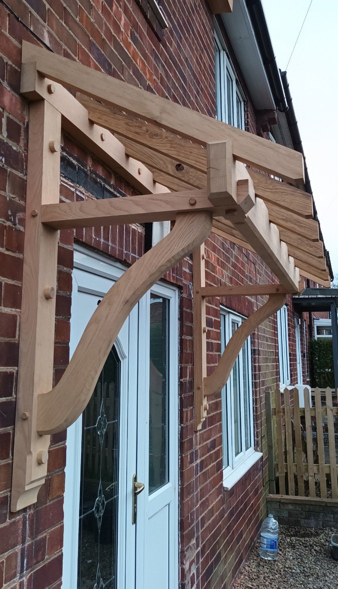 Made to Order.green Oak Porch Canopy, Door Porch Flat Roof Canopy. - Etsy