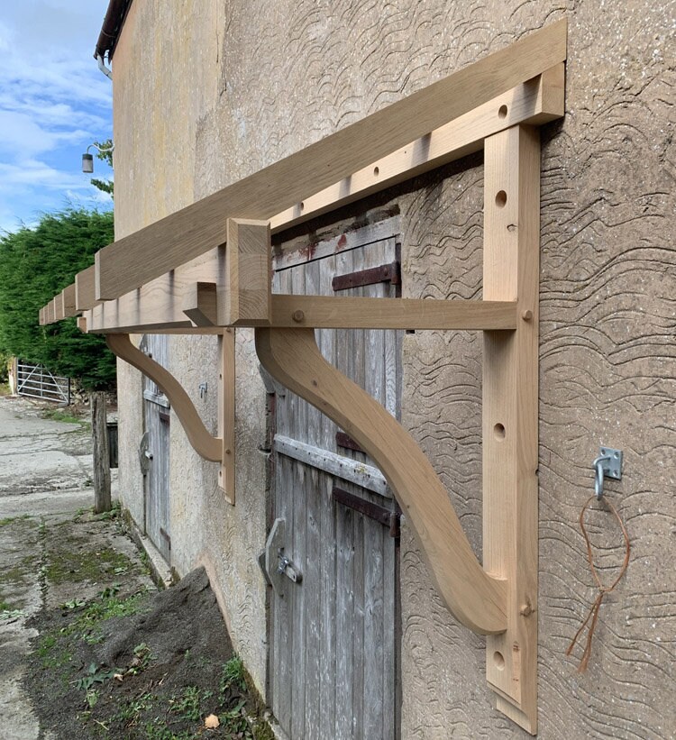 Made to Order.green Oak Porch Canopy, Door Porch Flat Roof Canopy. - Etsy